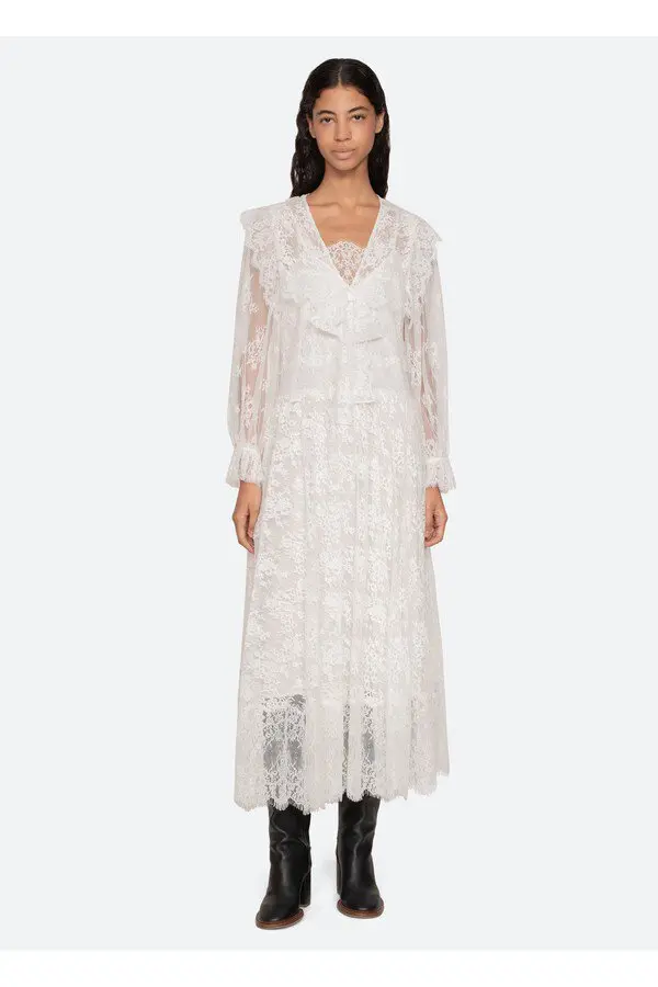 Sea Holden Long Sleeve Lace Maxi Dress