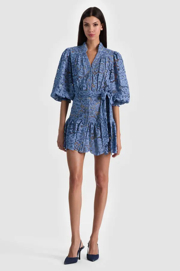 Alice + Olivia Cora Mini Shirt Dress - Navy