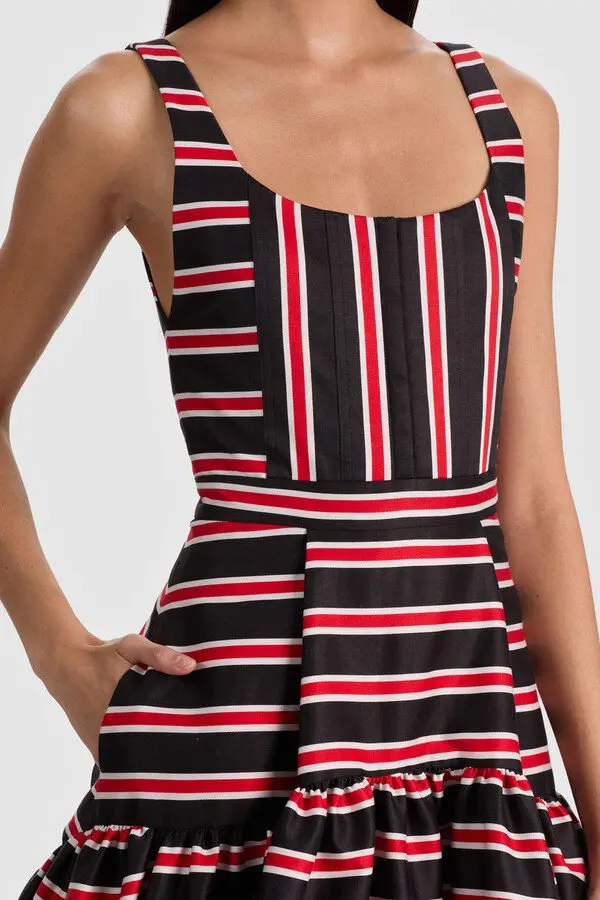Alice + Olivia Diana Structured Midi Dress - Stripe