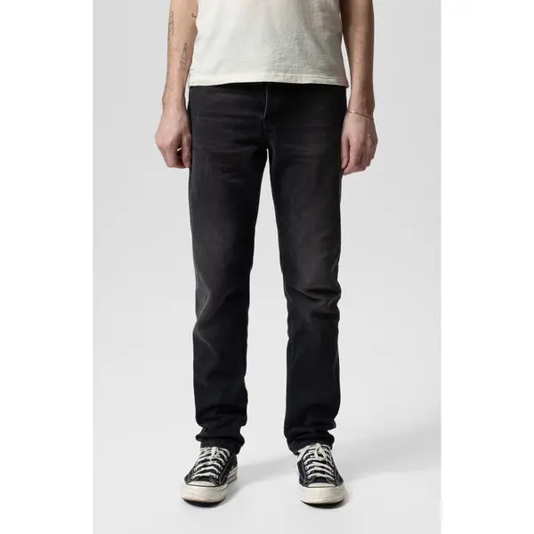 Nudie Jeans Steady Eddie Ii Regular Fit Tapered Leg Jeans - Black Change