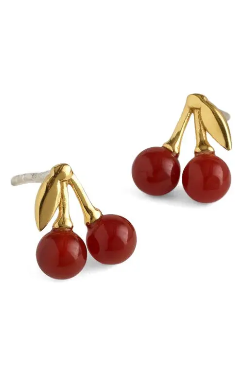 Madewell Demi-fine Semiprecious Cherry Stud Earrings - 14k Gold