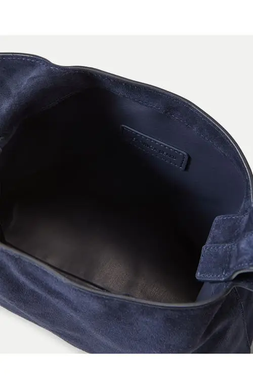 Veronica Beard Suede Top Handle Bag - Navy