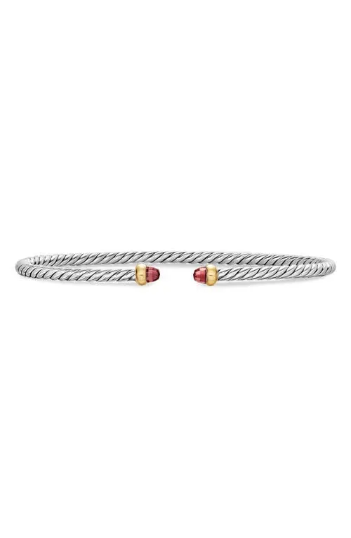 David Yurman Micro Cable Flex Bracelet - Rhodolite Garnet