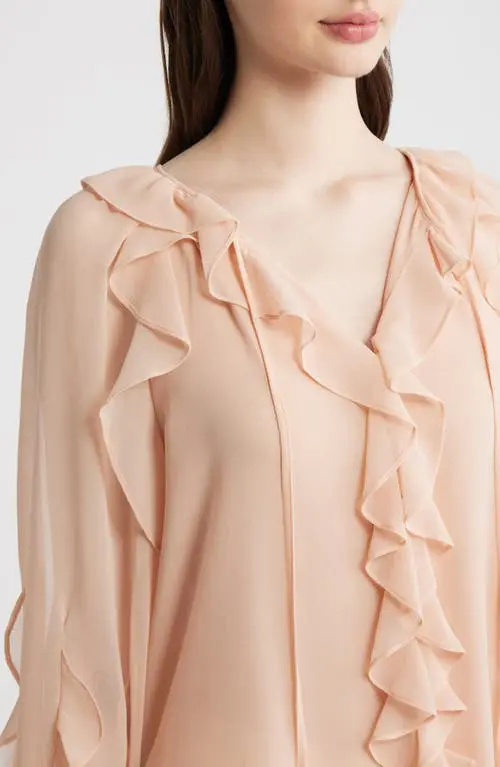 Kobi Halperin Kaytya Ruffle Tie-neck Top - Chai