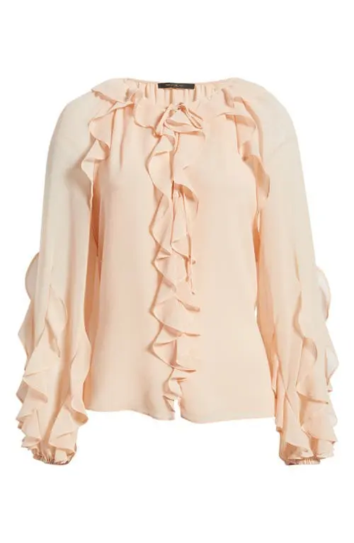Kobi Halperin Kaytya Ruffle Tie-neck Top - Chai