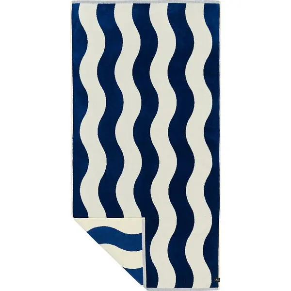 SLOWTIDE Stripe Beach Towel - Deep Pool
