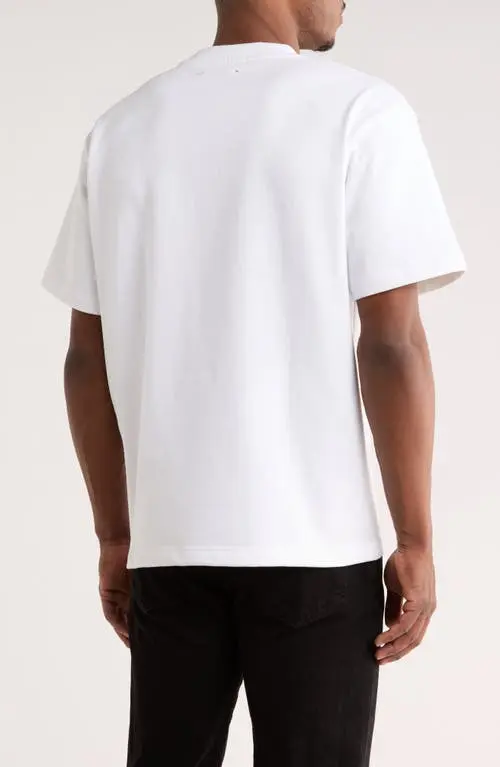 PLEASURES Twitch Leather Appliqué & Rhinestone T-shirt - White