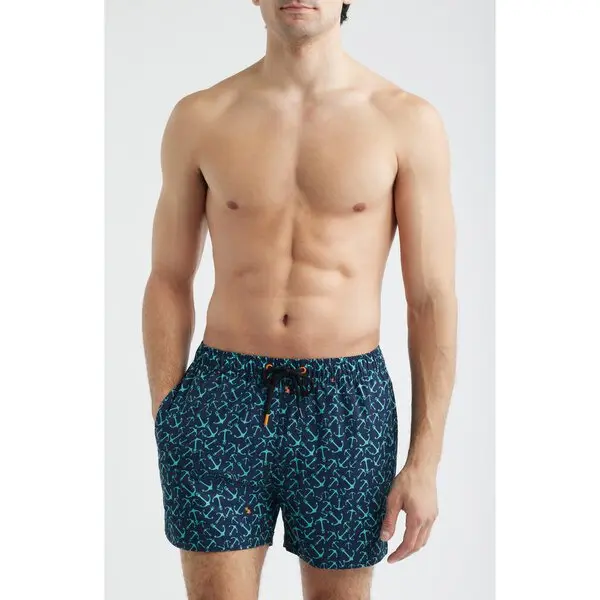 SAVE THE DUCK Ademir Swim Trunks - Anchors - Eco Diver