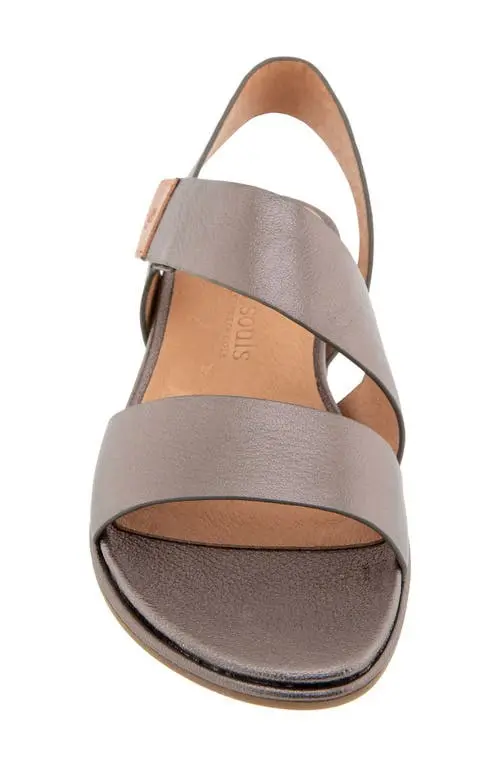 Gentle Souls Lottie Slingback Sandal - Dark Pewter Leather