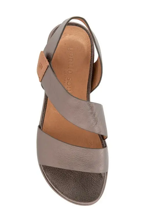 Gentle Souls Lottie Slingback Sandal - Dark Pewter Leather