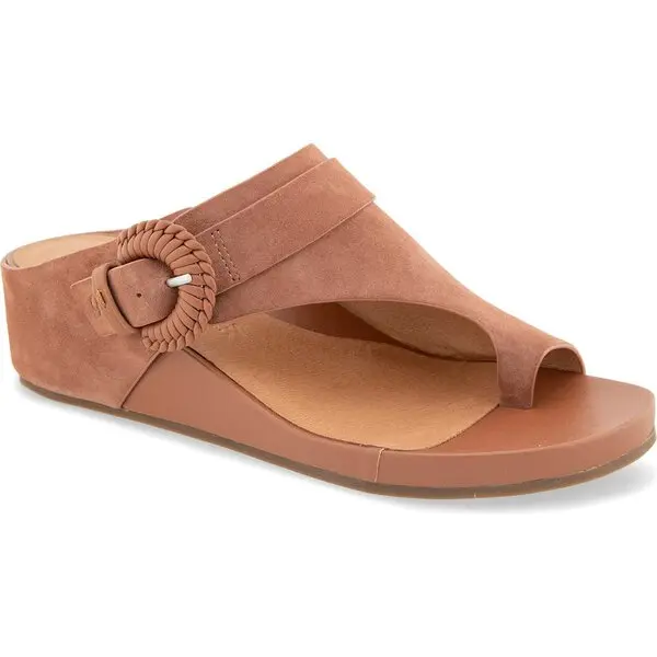 Gentle Souls Galina Toe Loop Wedge Sandal - Mocha Suede