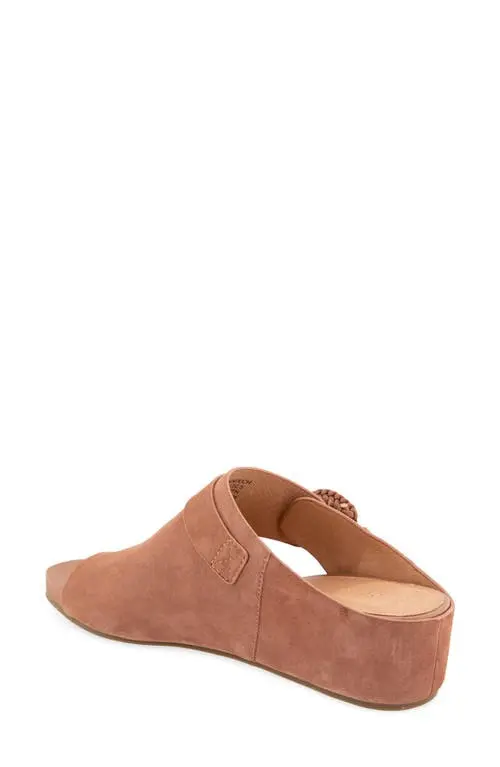 Gentle Souls Galina Toe Loop Wedge Sandal - Mocha Suede