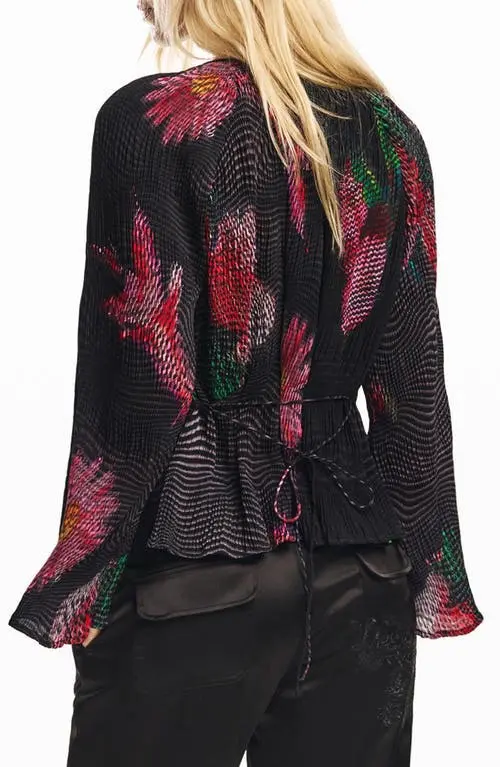 Desigual Long Sleeve Wavy Stripe Top