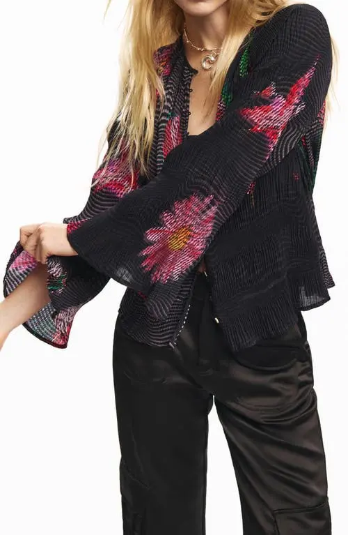 Desigual Long Sleeve Wavy Stripe Top