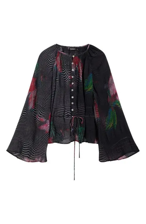 Desigual Long Sleeve Wavy Stripe Top