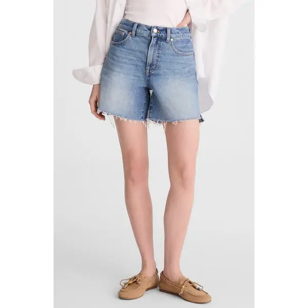 Madewell The Perfect Vintage Mid Length Denim Shorts - Midvale Wash