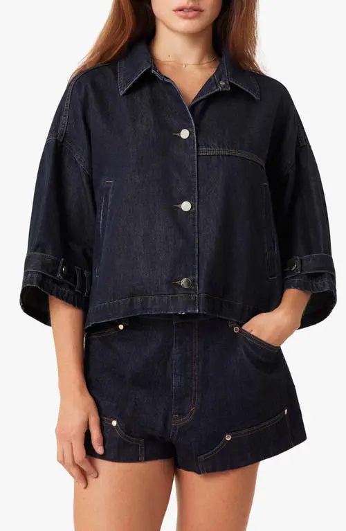 Habitual Cape Denim Crop Jacket
