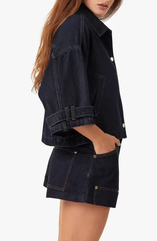 Habitual Cape Denim Crop Jacket