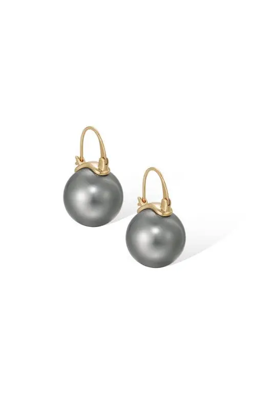 RETRO CHIC Retro Pearl Earrings - Grey