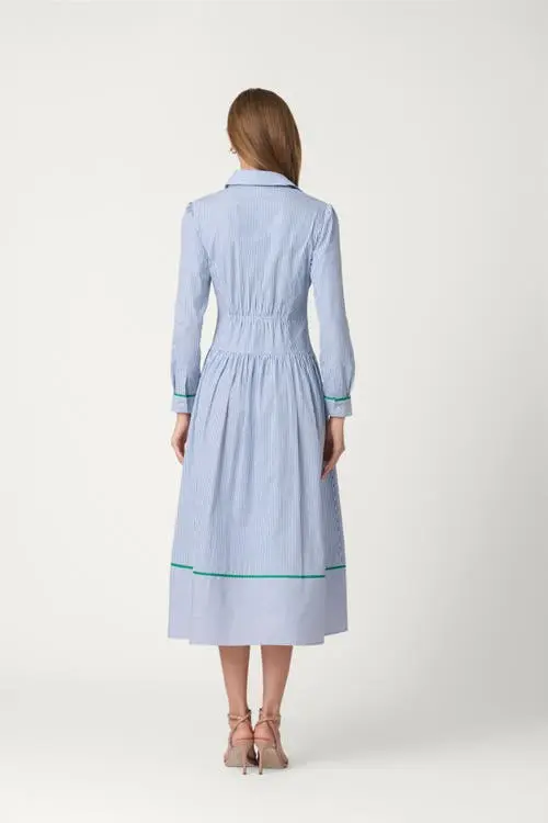 blue dresses tight Presa Maxi Dress - Mico Pinstripe Azul main image 0