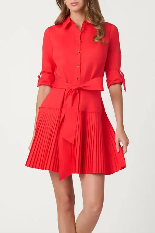 Shoshanna Cotton Poplin Dress - Tomato