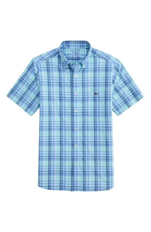 Vineyard Vines Plaid Short Sleeve Upf 30+ Button-down Shirt