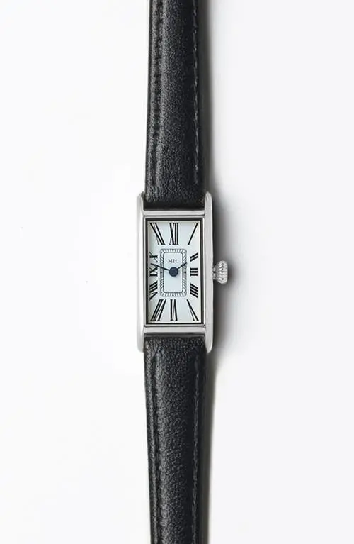 MARCH HARE WATCHES The Kimsey Classic Watch - Silver Watch - Black Strap
