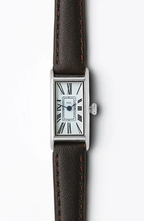 MARCH HARE WATCHES The Kimsey Classic Watch - Silver Watch - Espresso Strap