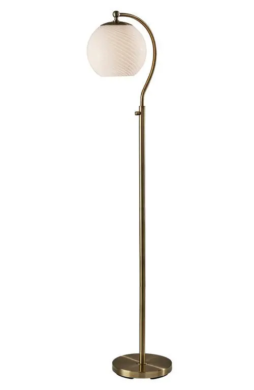 ADESSO Swirl Antiqued Brass Floor Lamp - Antique Brass