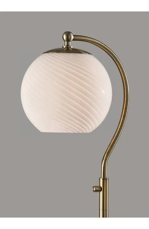 ADESSO Swirl Antiqued Brass Floor Lamp