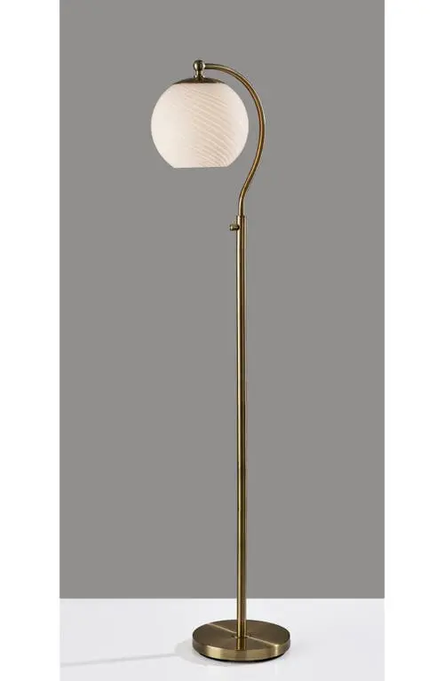 ADESSO Swirl Antiqued Brass Floor Lamp