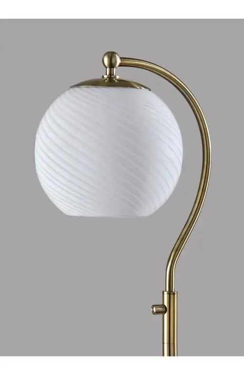 ADESSO Swirl Antiqued Brass Floor Lamp