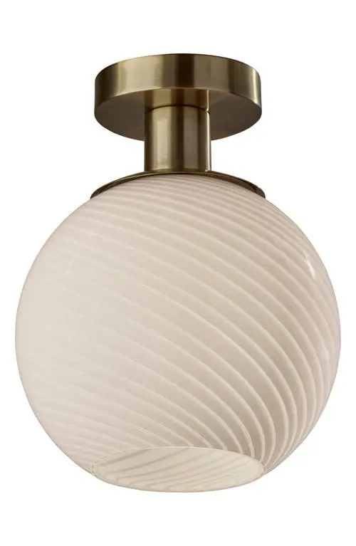ADESSO Swirl Antiqued Brass Flush Mount Light - Antique Brass