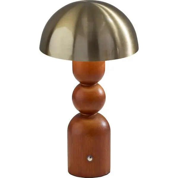 ADESSO Connie Led Cordless Table Lamp - Walnut