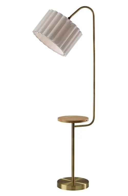 ADESSO Caldwell Shelf Floor Lamp - Antique Brass