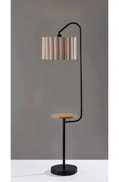 ADESSO Caldwell Shelf Floor Lamp - Black