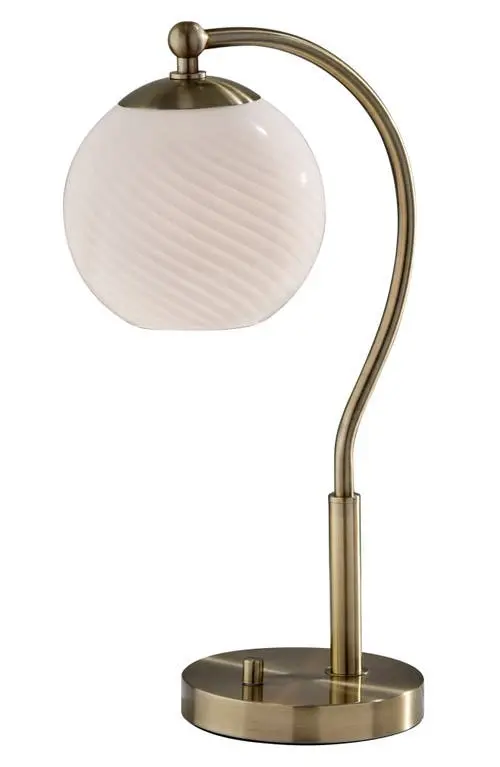 ADESSO Swirl Antiqued Brass Desk Lamp - Antique Brass