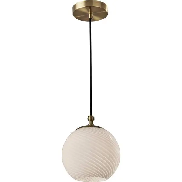 ADESSO Swirl Antiqued Brass Pendant Light - Antique Brass