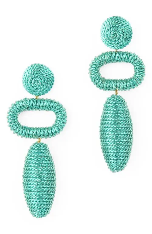 Deepa Gurnani Fontana Drop Earrings - Turquoise