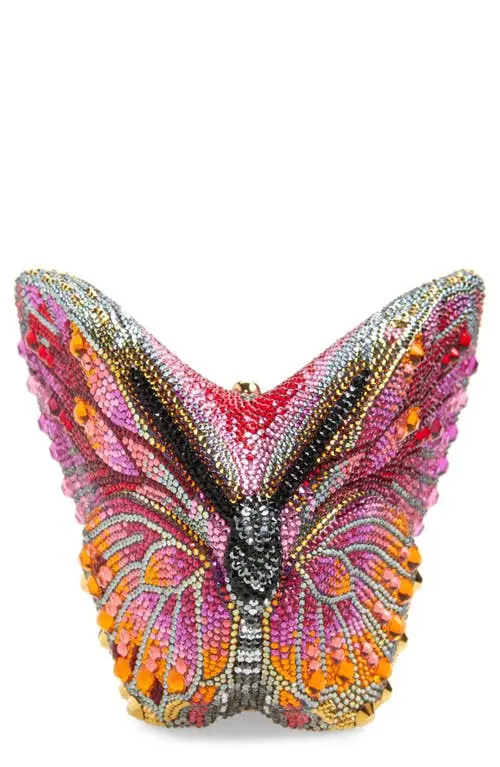 Judith Leiber Butterfly Crystal Clutch - Champagne Multi
