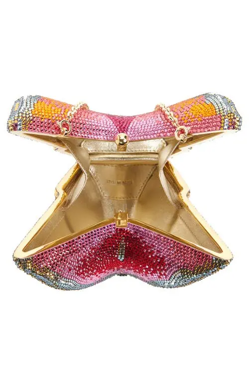 Judith Leiber Butterfly Crystal Clutch - Champagne Multi