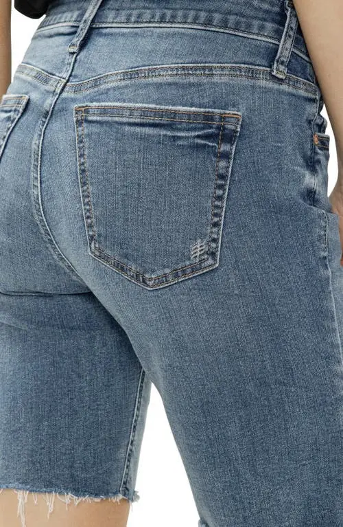SILVER JEANS CO. Elyse Curvy Raw Hem Denim Bermuda Shorts