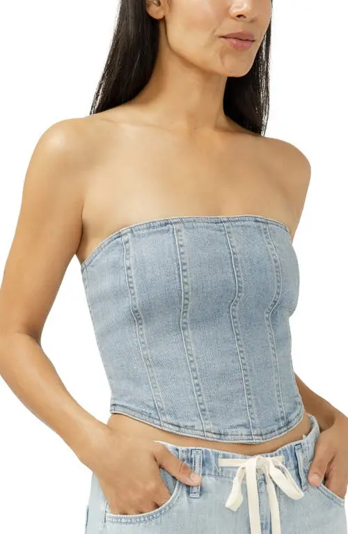 SILVER JEANS CO. Strapless Denim Corset Top