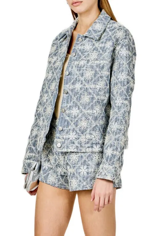 Endless Rose Floral Embroidered Denim Jacket