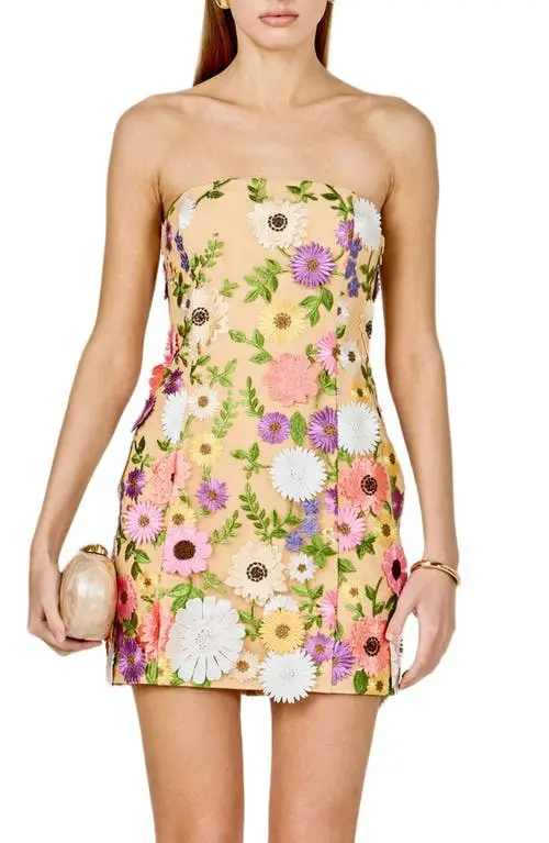 Endless Rose Floral Embroidered Strapless Minidress