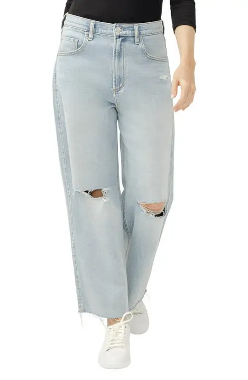 SILVER JEANS CO. Be Easy Raw Hem Crop Wide Leg Jeans