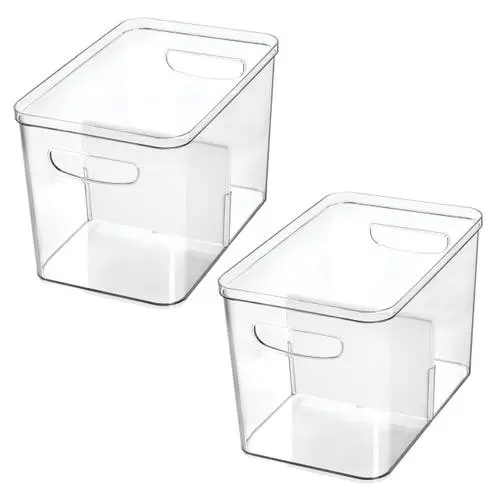 IDESIGN Divided Pantry Organizer Binset Of 2/white - Clear