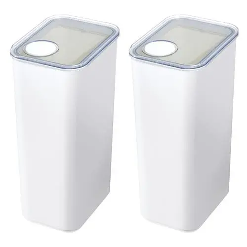 IDESIGN Extra Large Canister With Removable Pour Capset Of 2 - White