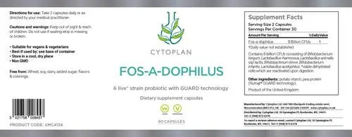 CYTOPLAN Fos-a-dophilus Probiotic 60 Usa