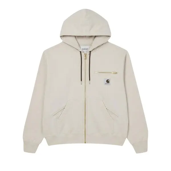 Sacai X Carhartt Wip Cotton Jersey Hoodie - White | Editorialist
